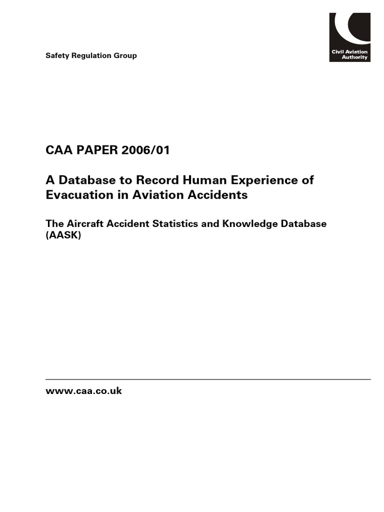 A Database to Record Human Experience of Evacuation in Aviation ...