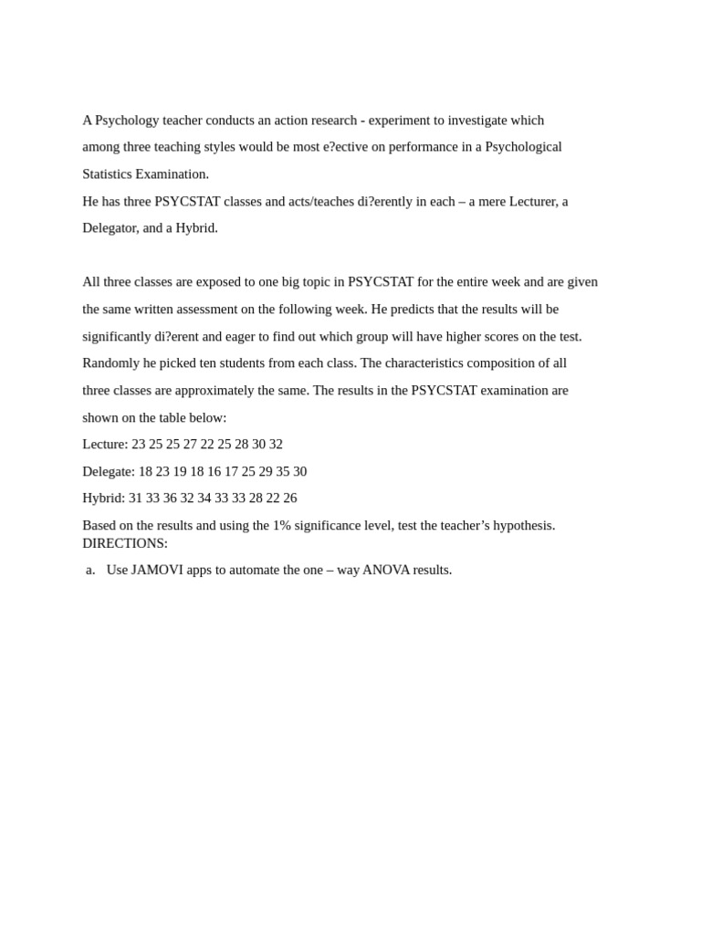 Statistics Jamovi Pdf Analysis Of Variance P Value 0314