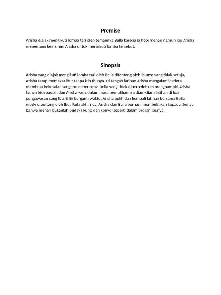 Premise Dan Sinopsis-1 | PDF