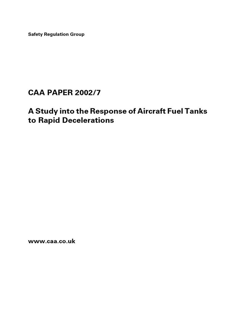 A Study Into The Response of Aircraft Fuel Tanks | PDF | Deformation ...