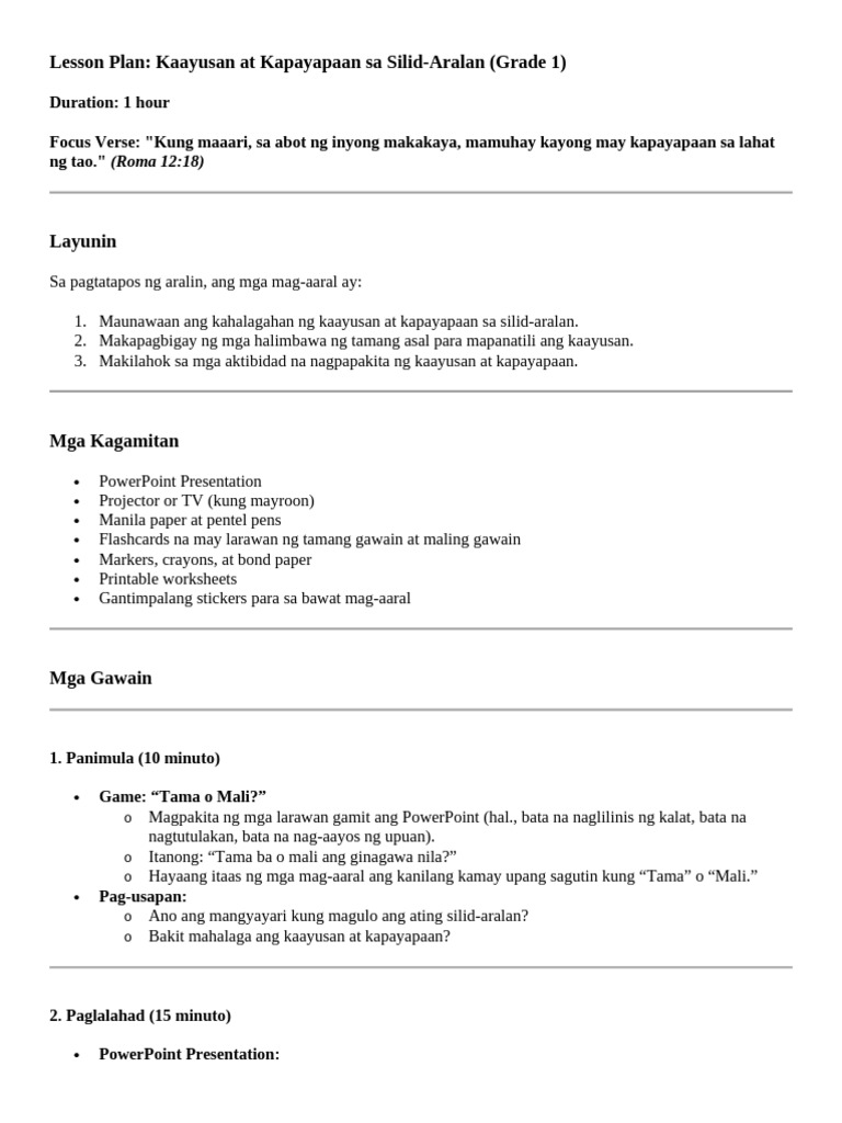 Lesson Plan Makabansa | PDF