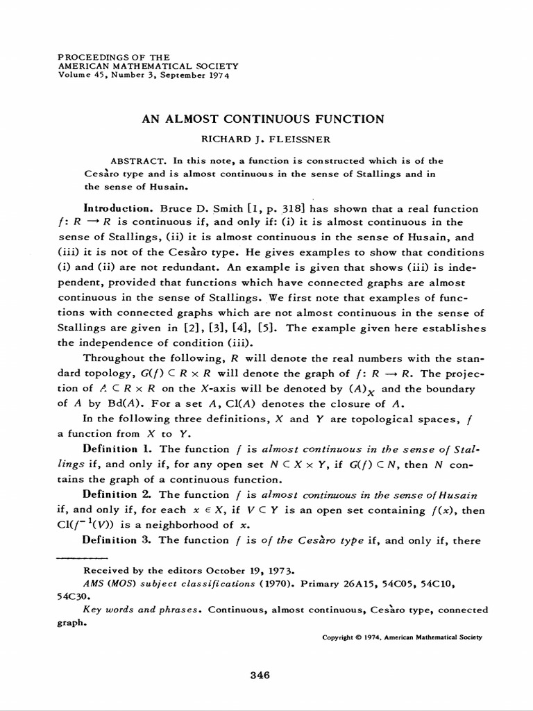 Almost Continuous Functions Explained | PDF | Function (Mathematics ...
