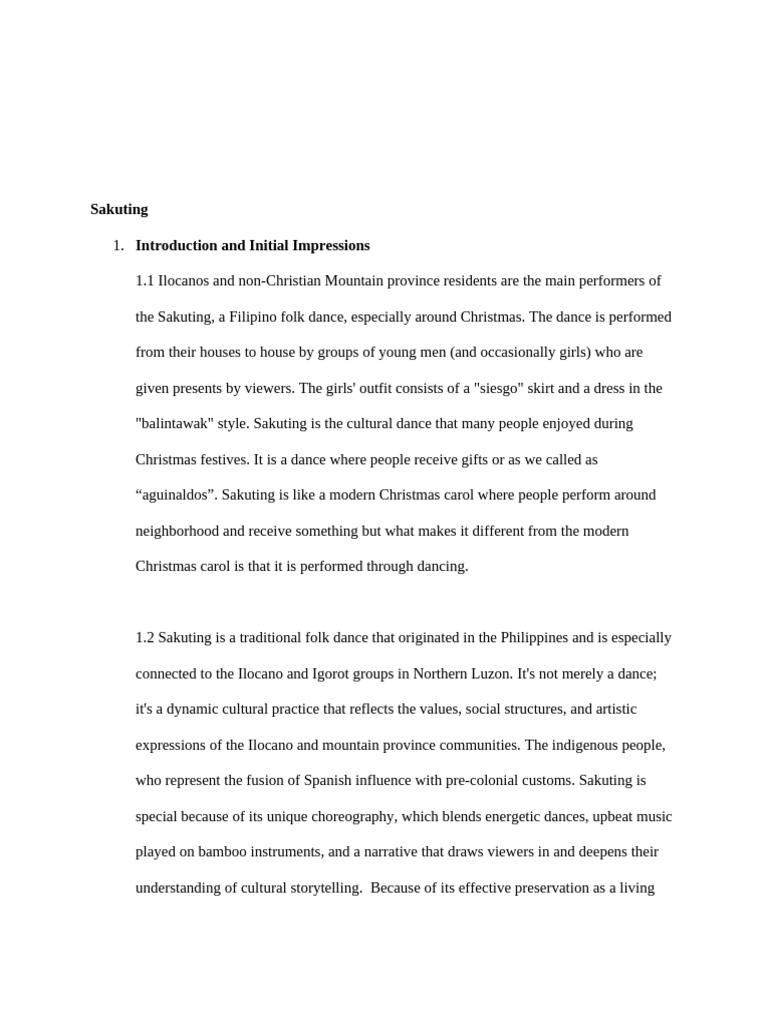 The Sakuting | PDF | Dances | Philippines