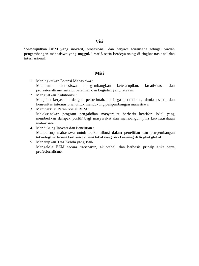 Visi Misi Dan Proker Radit | PDF