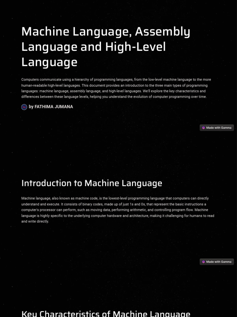 Machine Language Assembly Language and High Level Language | PDF | Assembly Language | Computer ...