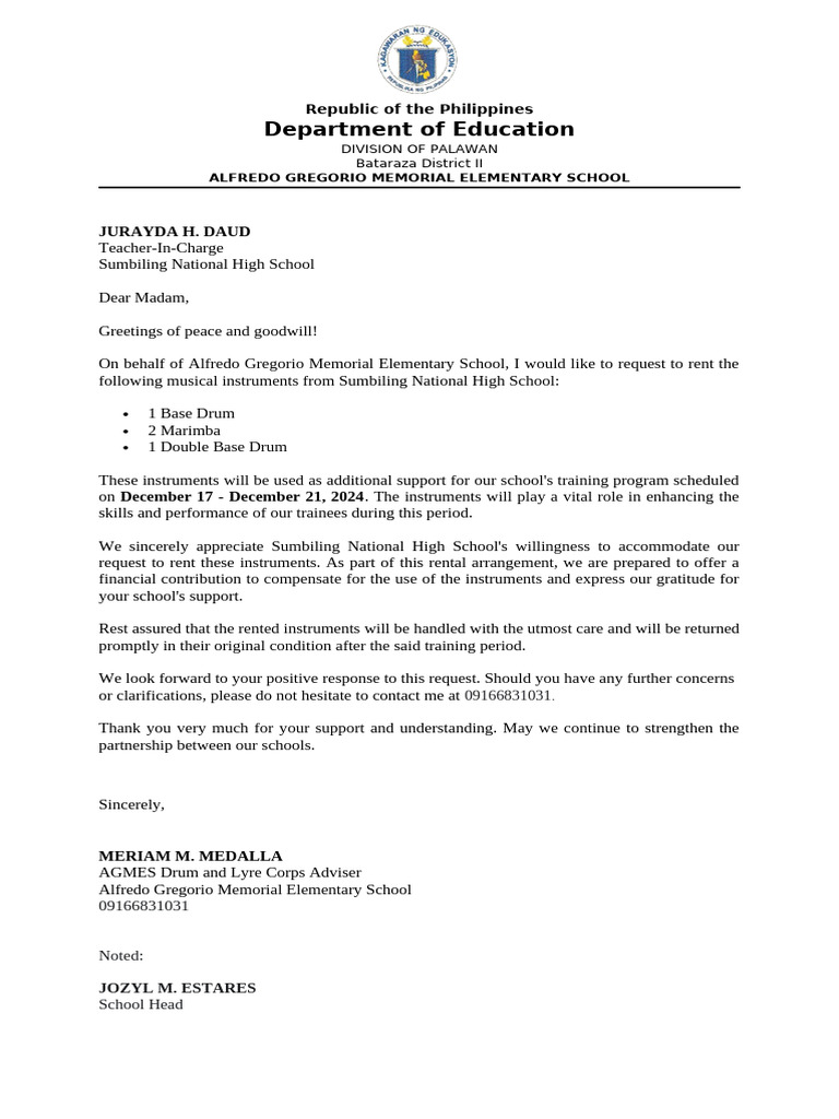 Letter of Request For Instruments | PDF