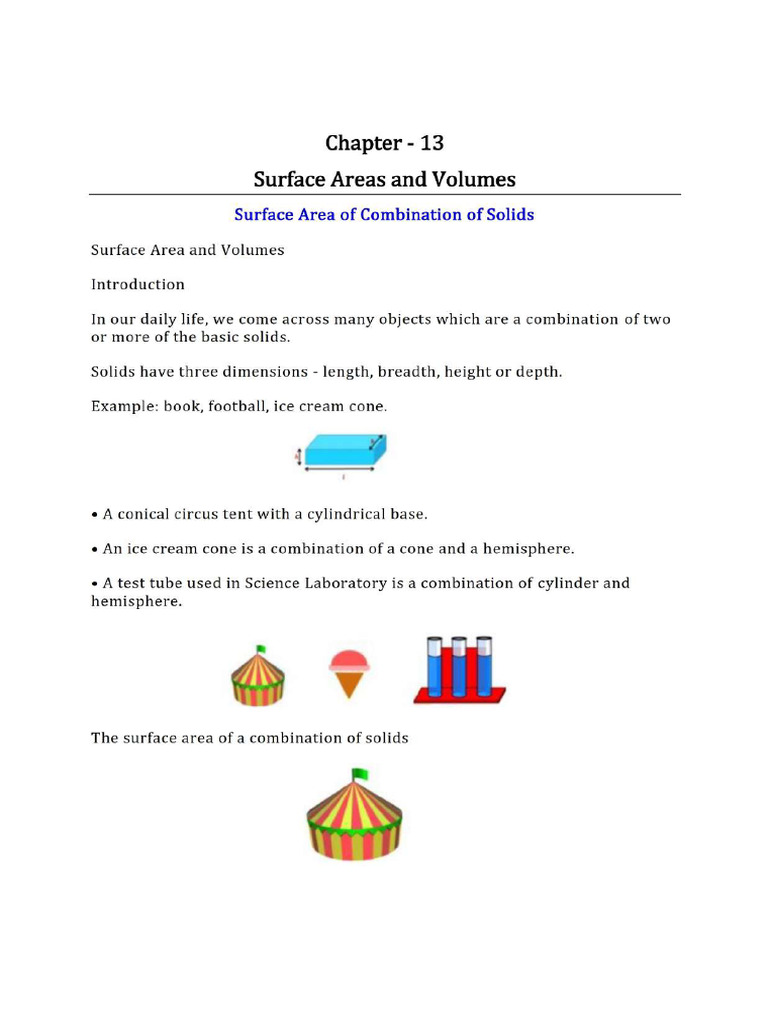 CH 13 Surface Area and Volume | PDF