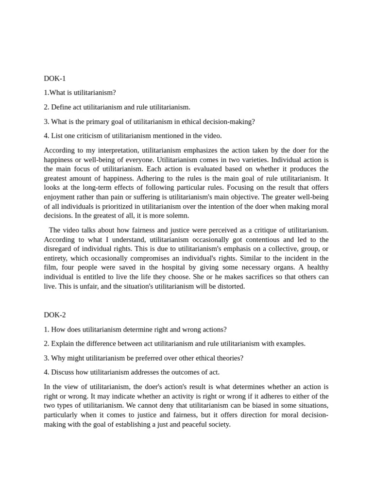 Utilitarianism | PDF | Utilitarianism | Justice