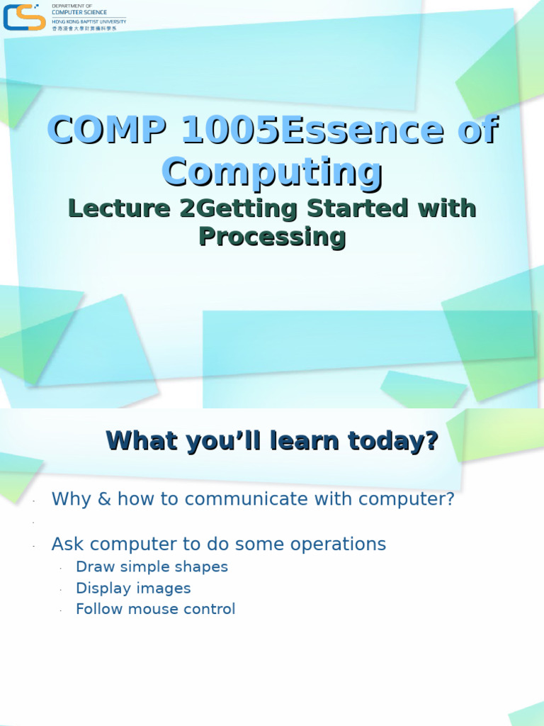 Lecture 02 GettingStarted(Moodle) | PDF | Computer Programming ...