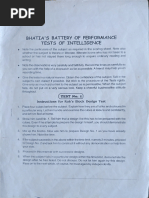 BHATIA Battery of Performance Test of Intelligence | PDF | Mental ...