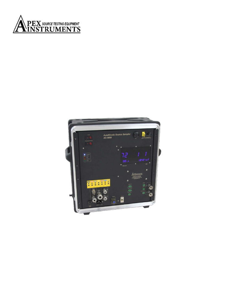 Apex Instruments XC-5000 Manual (Isokinetic Sampling Console) | PDF ...