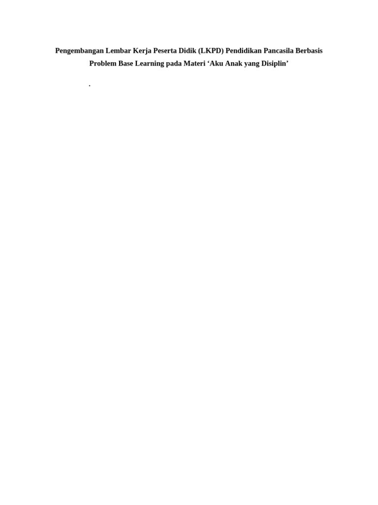 Pengembangan Lembar Kerja Peserta Didik | PDF