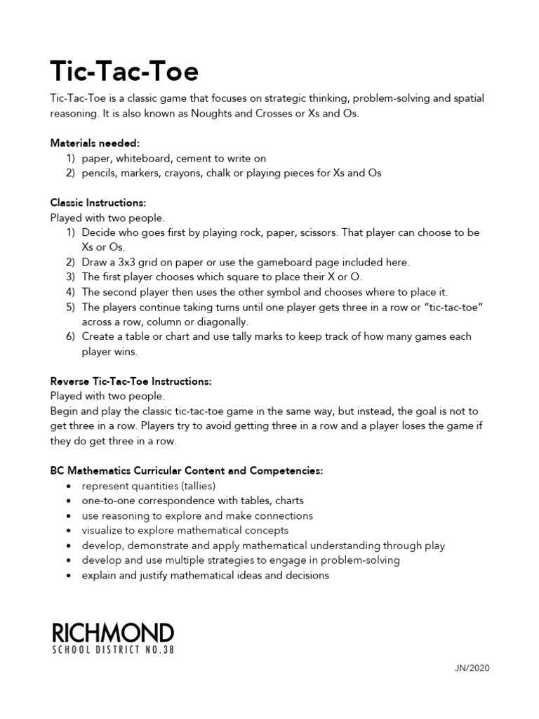 SD38 - Tic Tac Toe | PDF