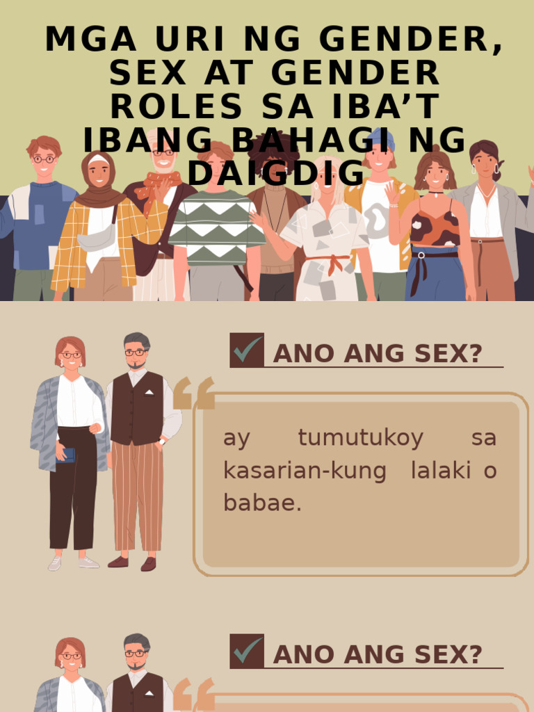 Mga Uri NG Gender, Sex at Gender Roles Sa Iba't Ibang Bahagi NG Daigdig | PDF