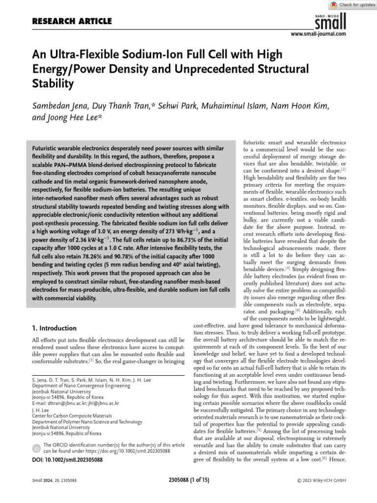 An Ultra-Flexible Sodium-Ion Full Cell With HighEnergy-Power Density ...