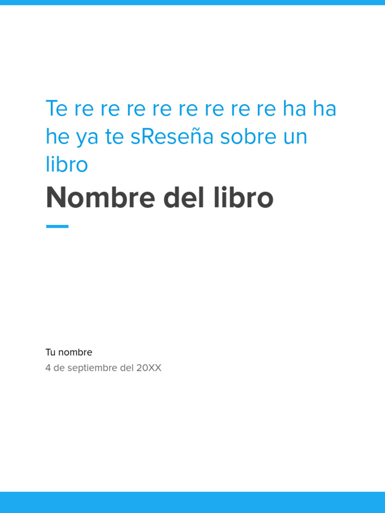 Reseña de un libro y sus personajes | PDF