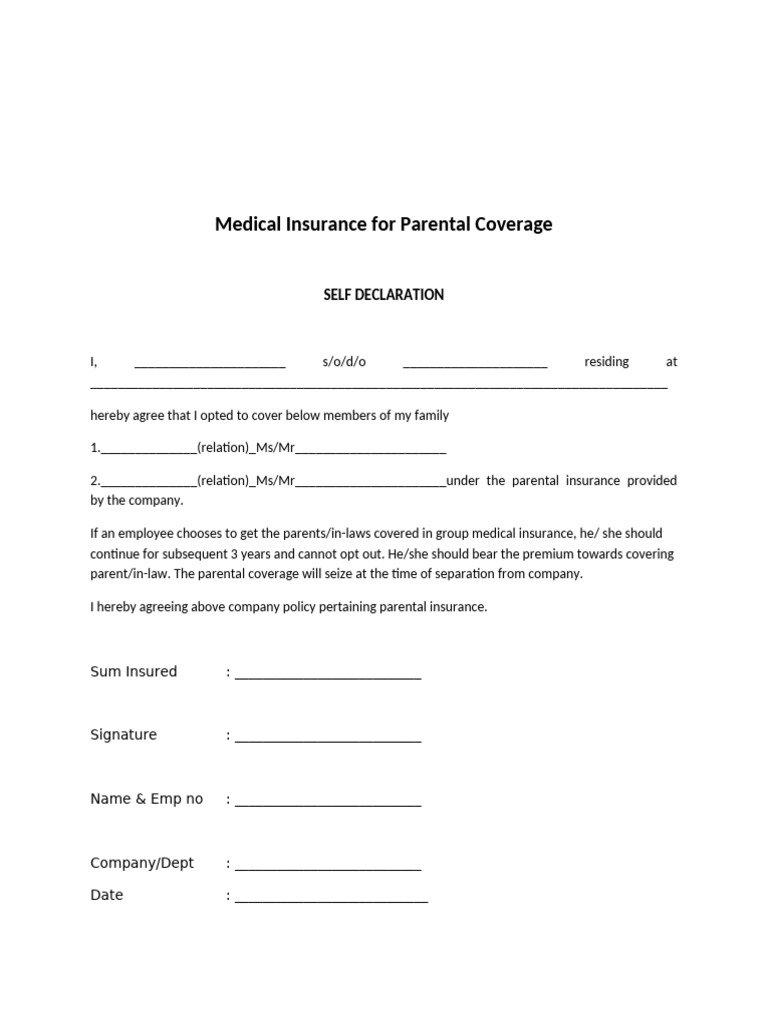 Parental Declaration - Micelio Mobility | PDF