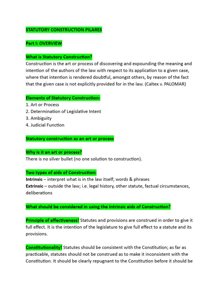 Understanding Statutory Construction | PDF | Statutory Interpretation ...