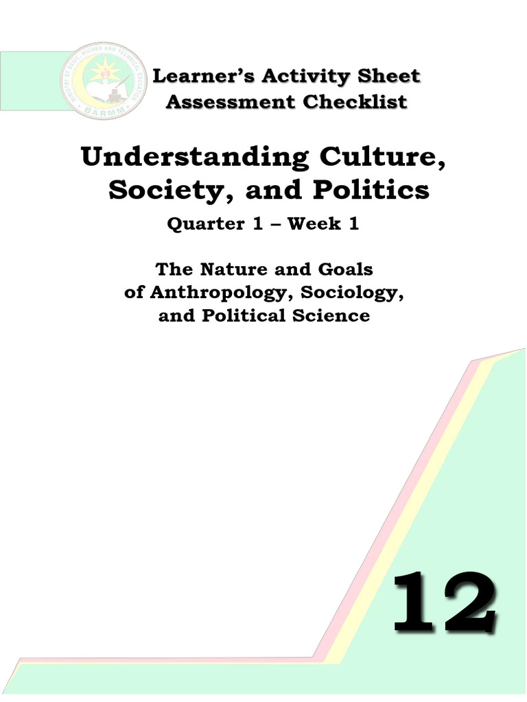UCSP Grade 12 Q1 Week 1 023213 | PDF | Social Sciences | Political Science