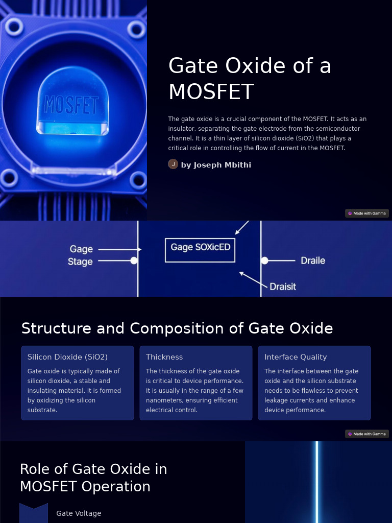 Gate Oxide of a MOSFET | PDF | Field Effect Transistor | Mosfet
