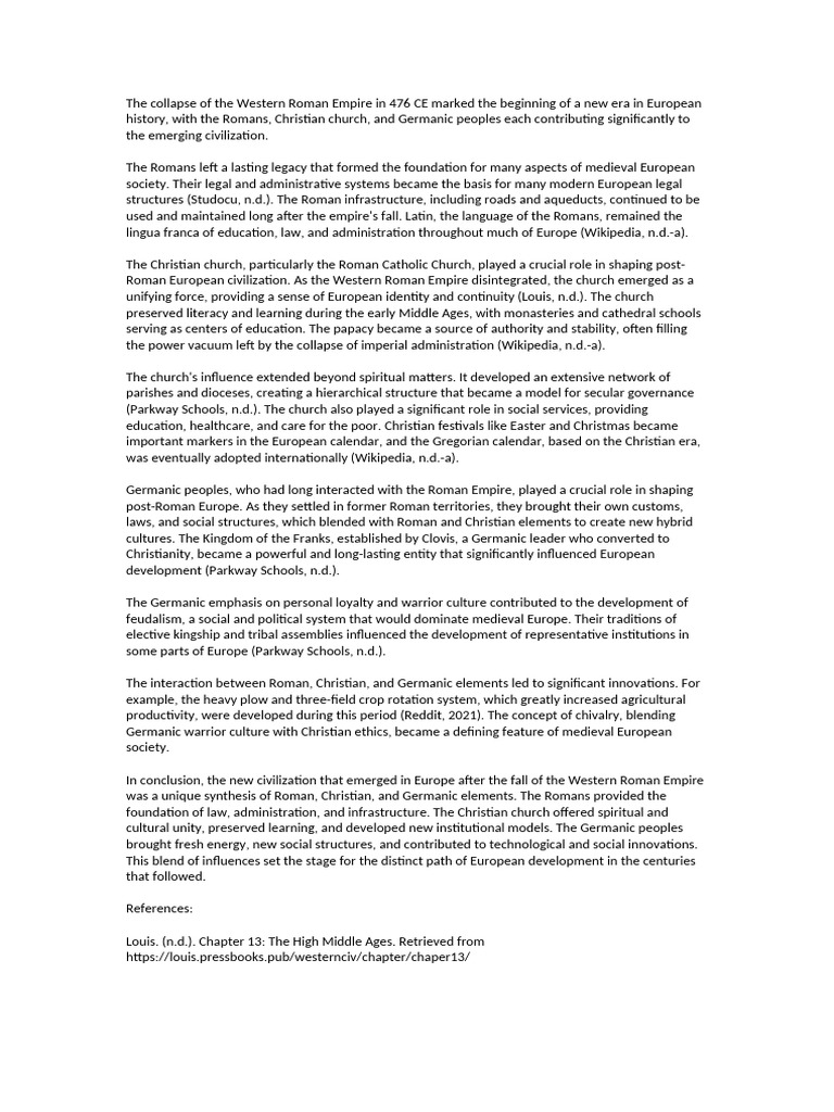 Fall of the Western Roman Empire, 476 CE | PDF | Roman Empire | Middle Ages