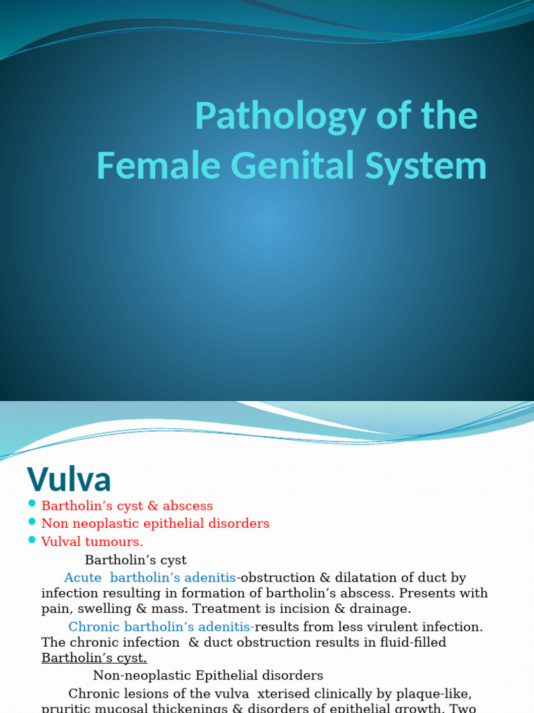Female Genital Pathology Overview | PDF | Cervical Cancer | Neoplasms