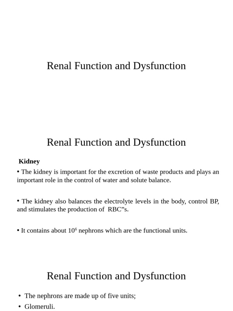 Understanding Renal Function and Dysfunction | PDF | Kidney | Organ ...