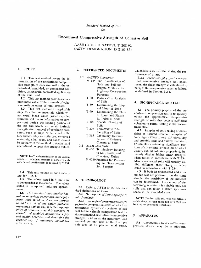 Aashto T 208-92 | PDF