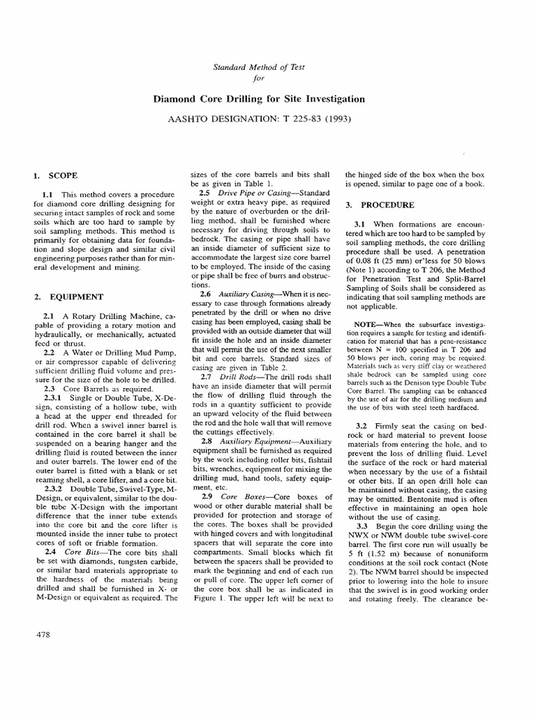 AASHTO T 225-83 | PDF