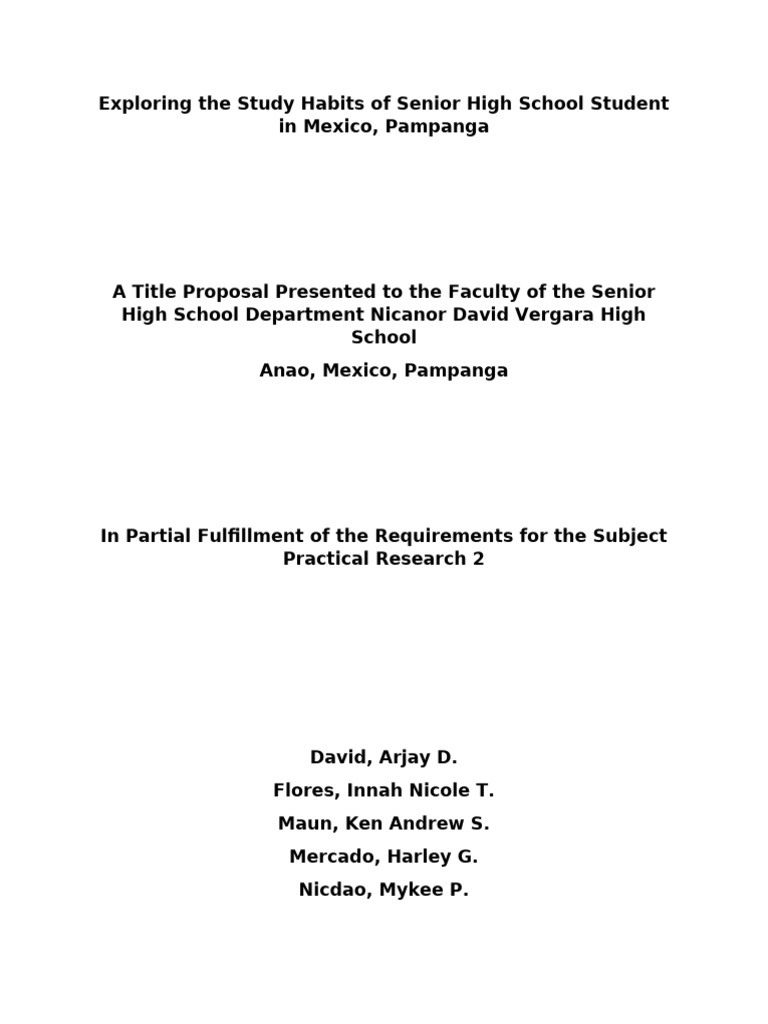 Title Proposal Group 1 HUMSS Research | PDF | Study Skills ...