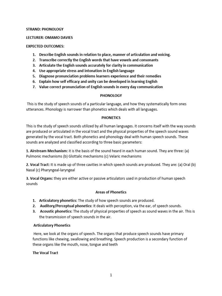 Understanding English Phonology and Phonetics | PDF | Phonetics | Larynx