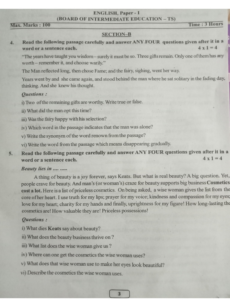 Junior English Practice Papers | PDF
