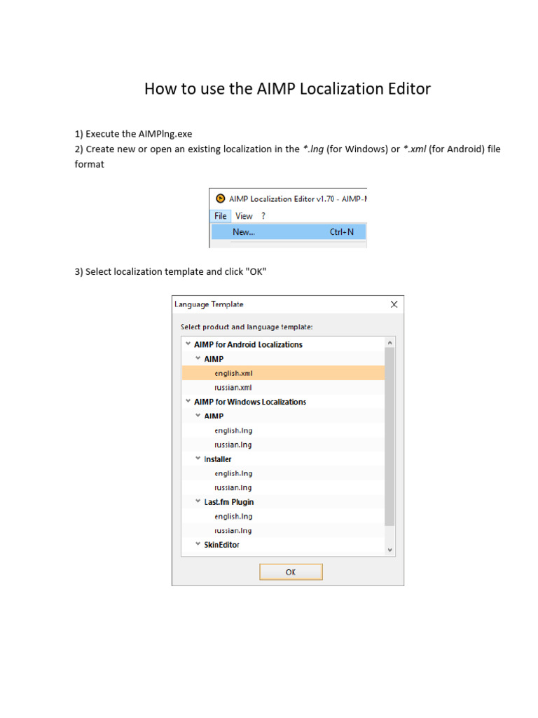 AIMP Localization Editor Guide | PDF