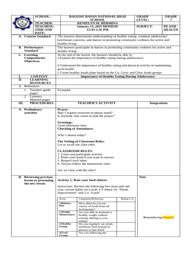 LP-demo | PDF | Healthy Diet | Diet & Nutrition