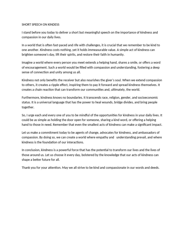 SHORT SPEECH ON-WPS Office | PDF