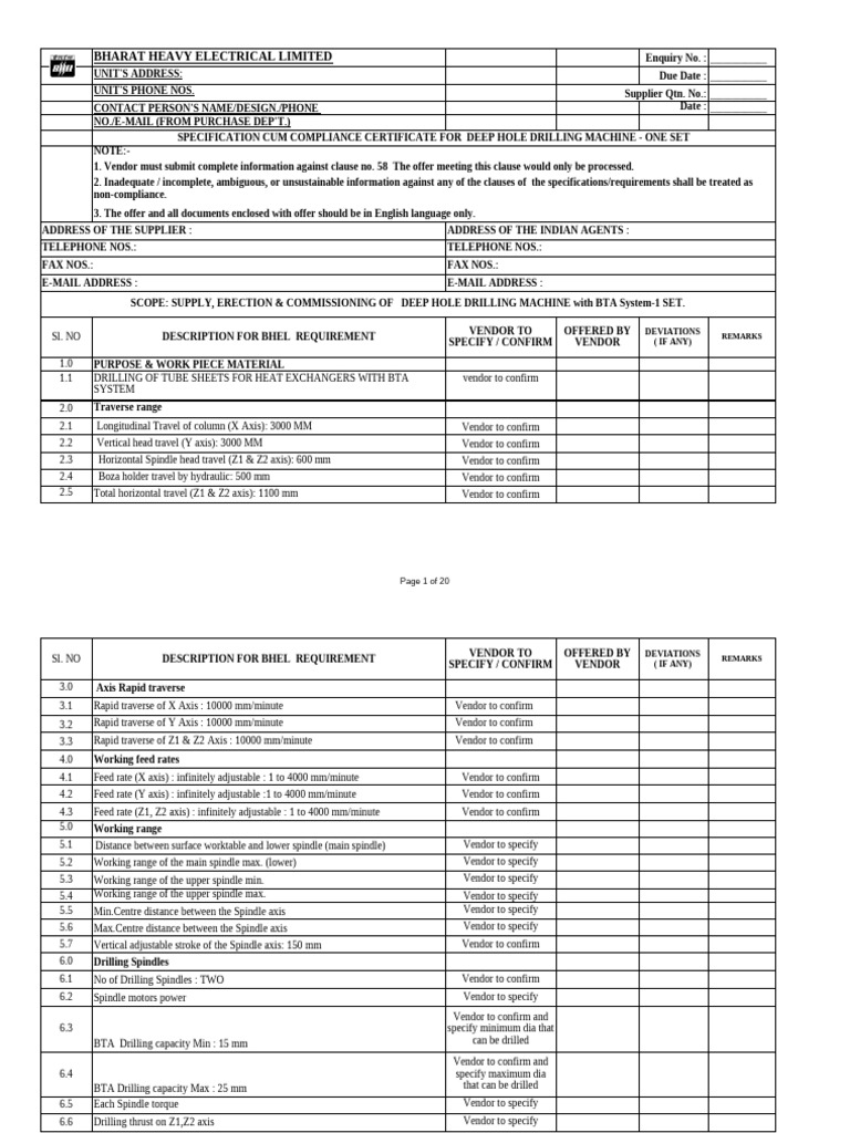 Technical Specifications 2 | PDF | Switch | Numerical Control