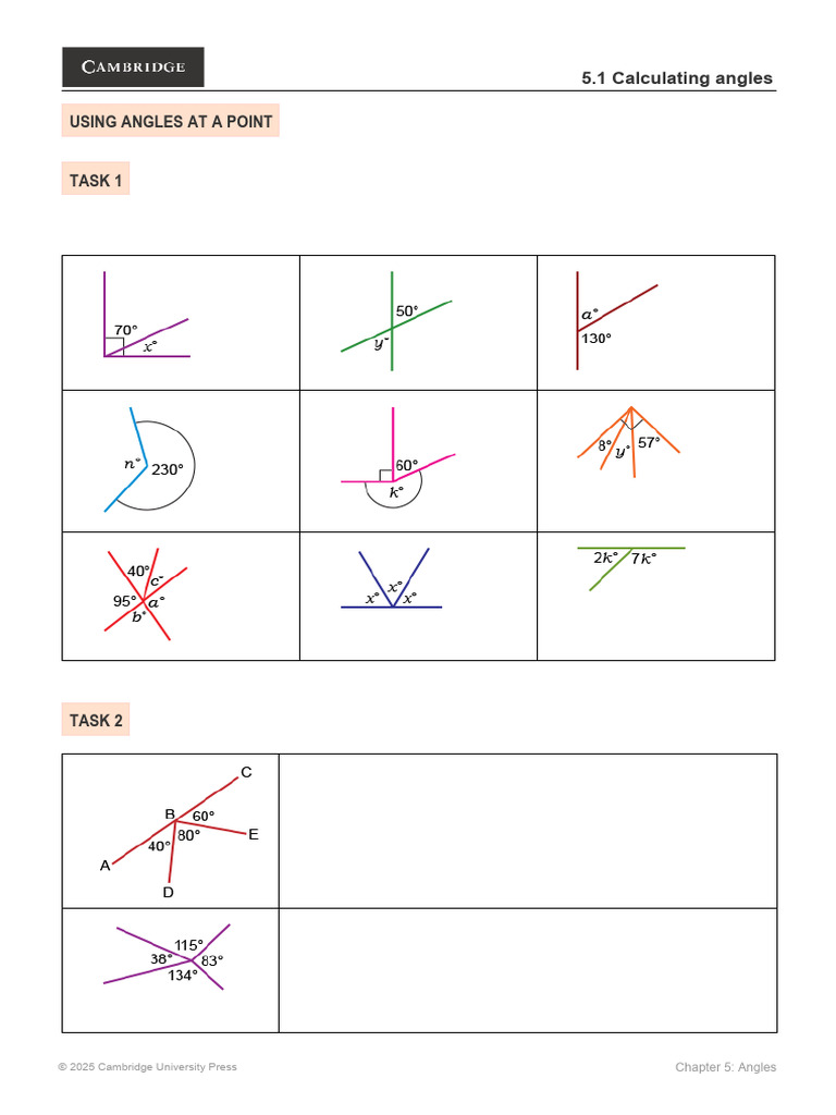 Calculating Angles and Diagrams | PDF