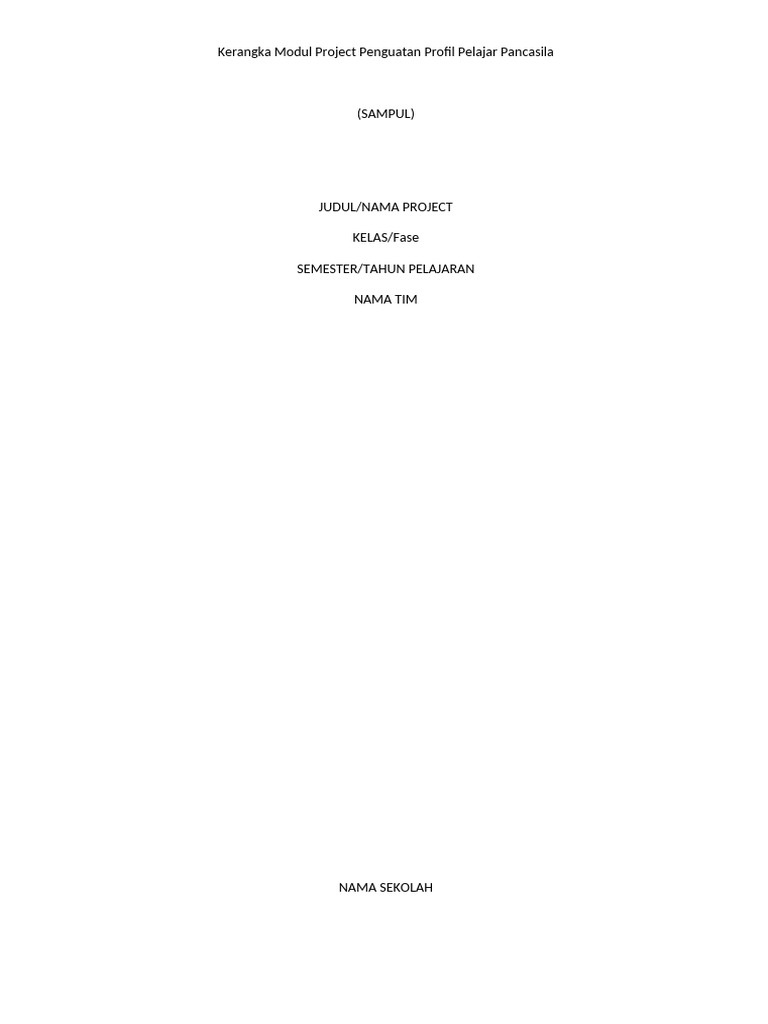 Kerangka Modul Project Pancasila | PDF