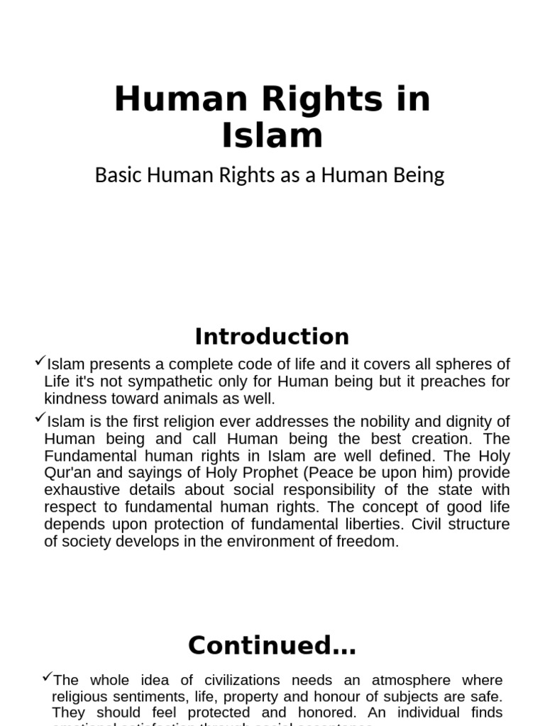 Human Rights in Islam | PDF | Knowledge | Quran