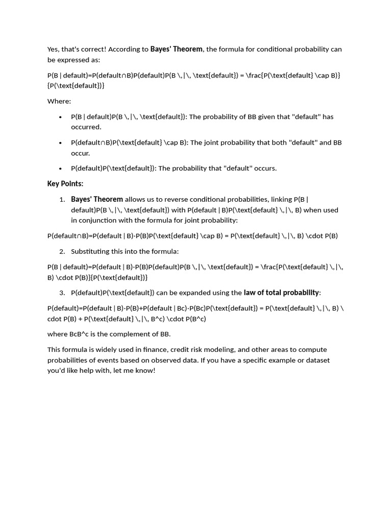 Understanding Bayes' Theorem in Probability | PDF