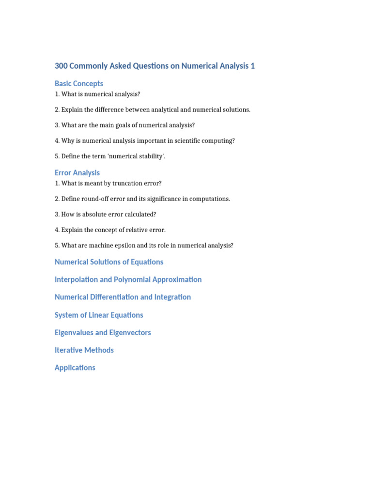 Numerical Analysis Questions | PDF