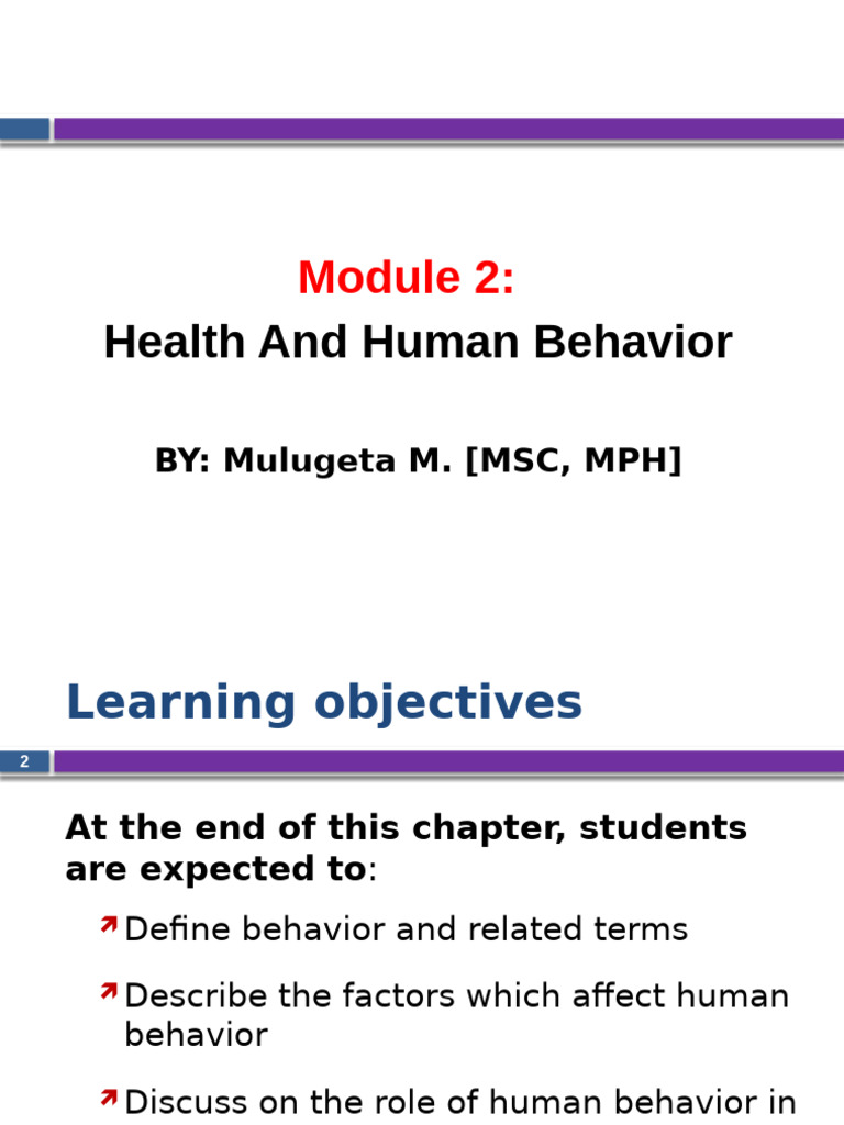 Module 2 - Health and Human Behavior | PDF | Attitude (Psychology) | Behavior