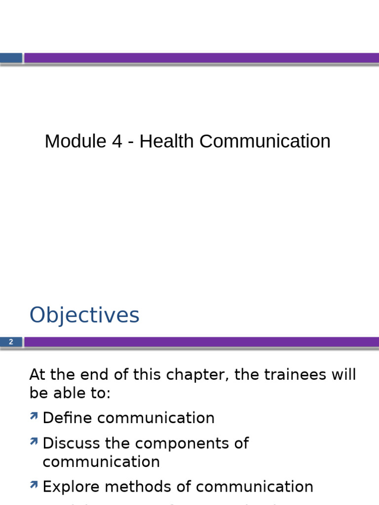 Module 4 - Health Communication | PDF | Communication | Nonverbal ...