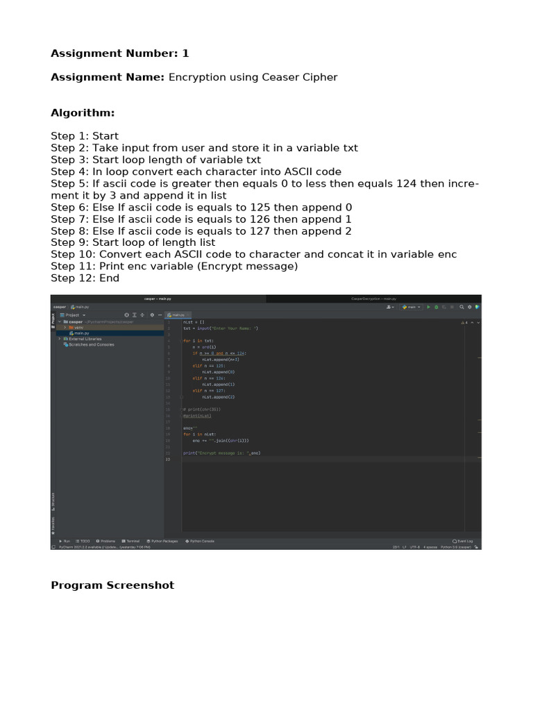 Beginner's Guide to Caesar Cipher | PDF