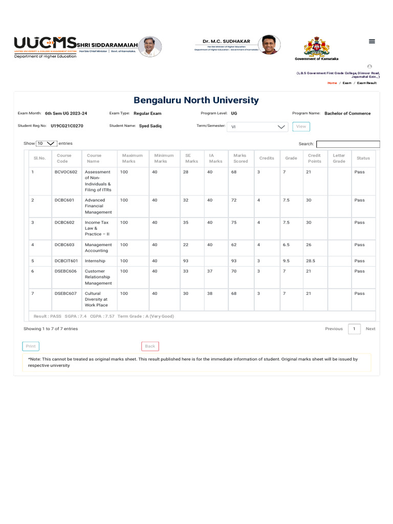 6th Sem Uucms - Unified University College Management System | PDF ...