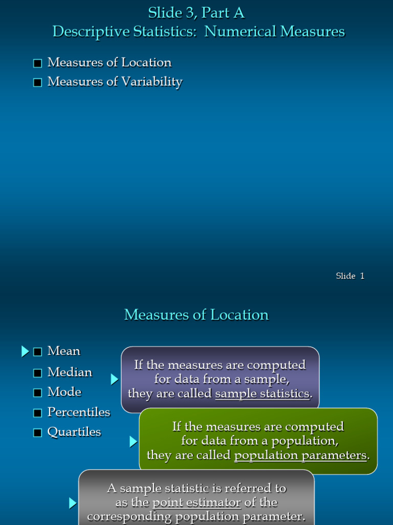 3 Descriptive Statistics - Numerical | PDF | Skewness | Quartile