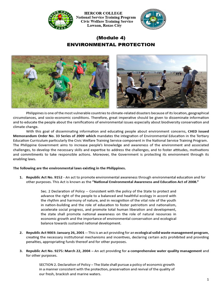 Environmental Protection in the Philippines | PDF | National Security ...