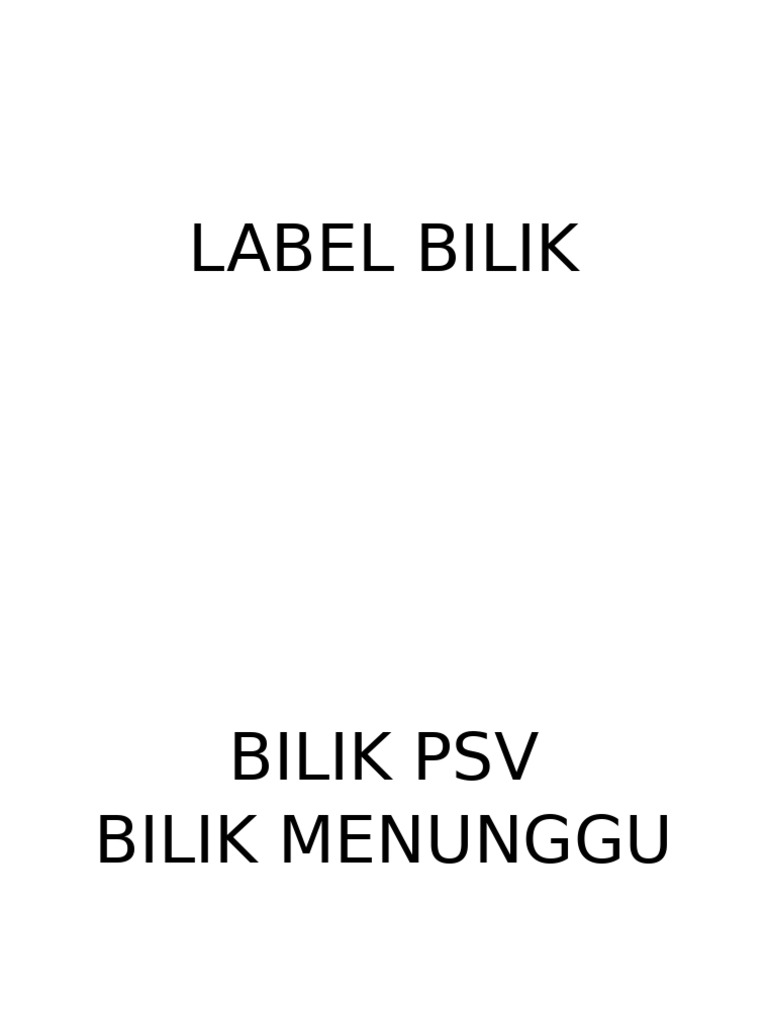 Label Bilik | PDF
