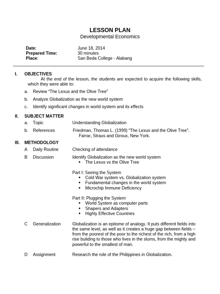 Demo Plan - Globalization | PDF