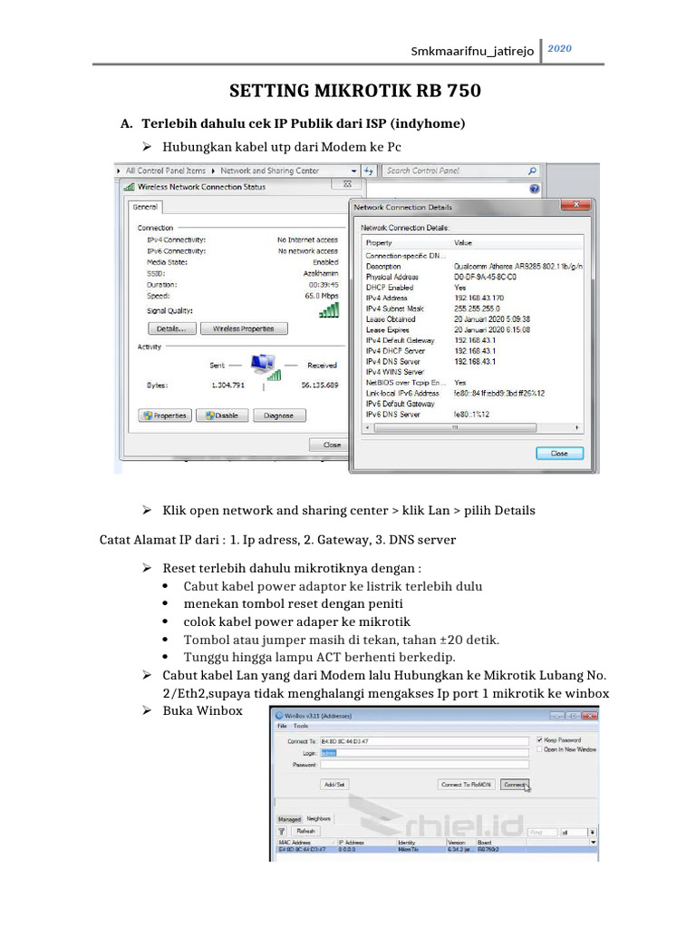 Modul Dasar Setting Mikrotik | PDF